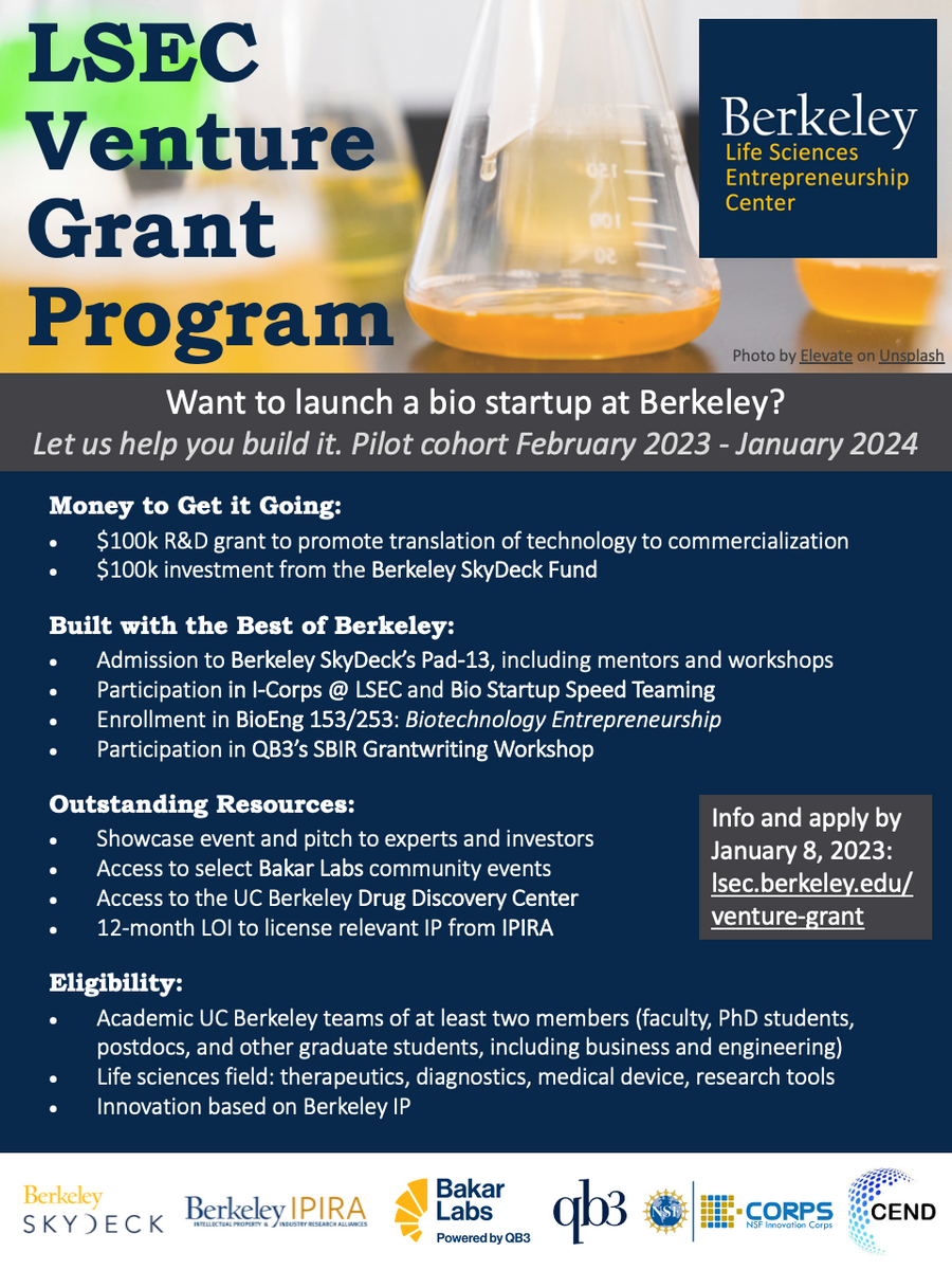 LSEC Venture Grant Program | Life Sciences Entrepreneurship Center